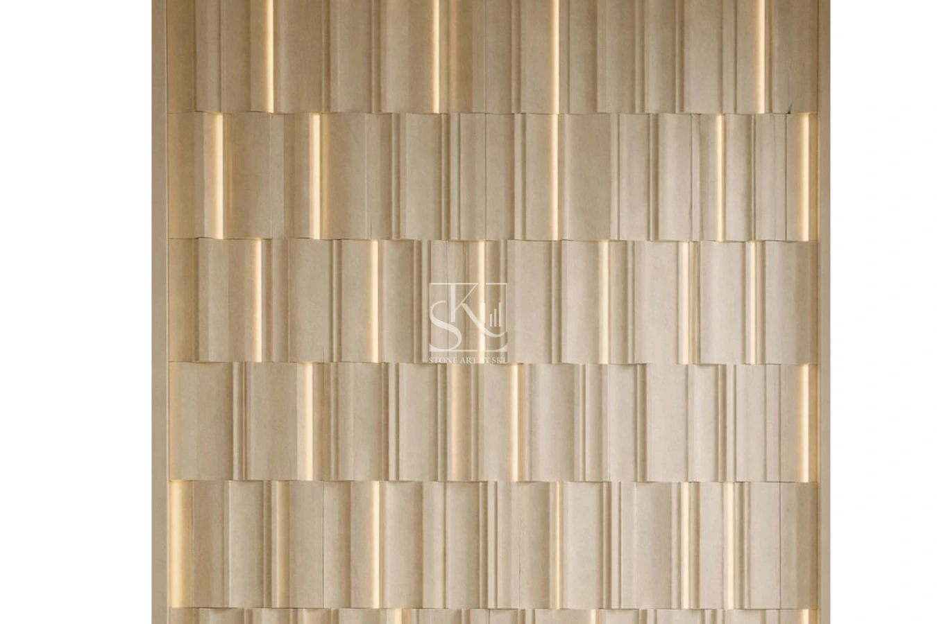 Curved Fluted Strips Design - Stone Art By SKL