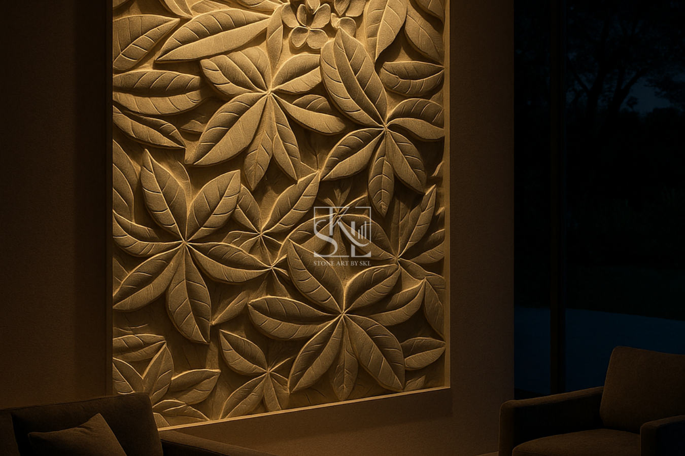 Buy the Best Floral Design Wall Cladding - Stone Art By SKL