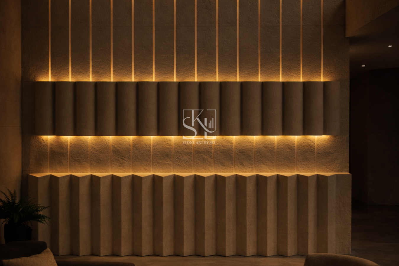 Imperial Flute Design Wall Cladding Stone Art By SKL