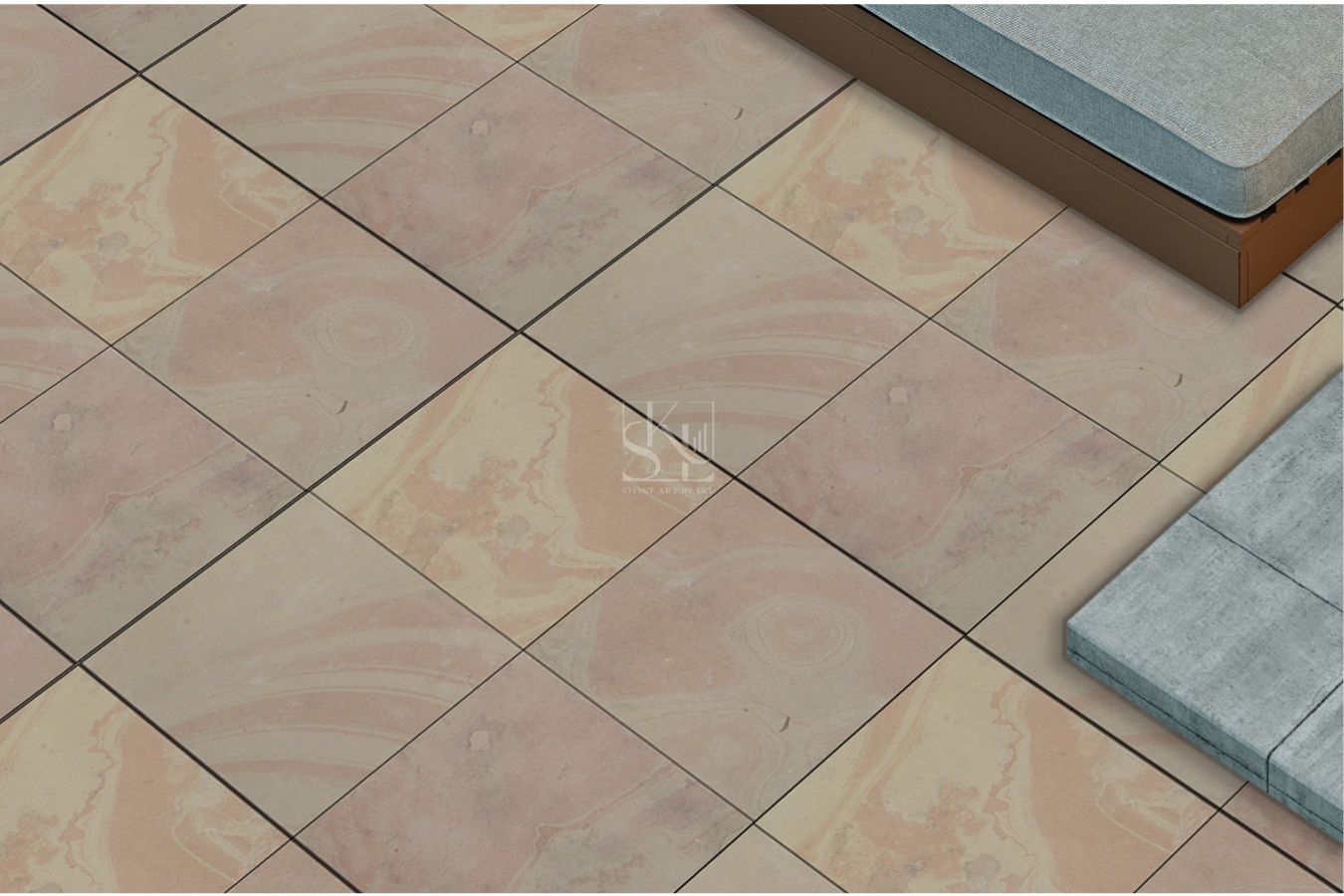 Beige Slate Floor Tiles